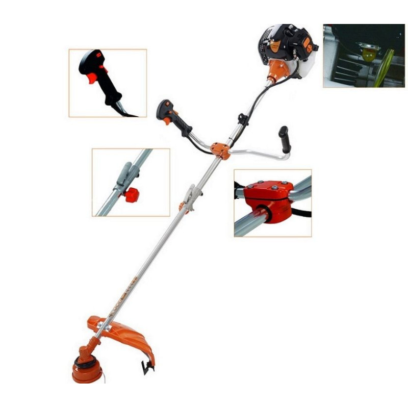 Débroussailleuse TIMBERPRO thermique 52 cm³, faucheuse dorsale, coupe bordure bobine + 1 lame ...